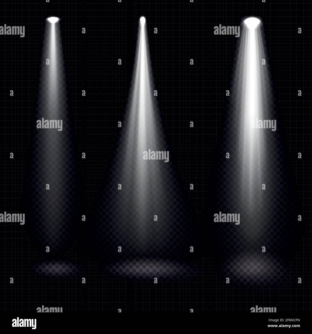 Set, realistic lighting, light rays on a dark background - Vector ...