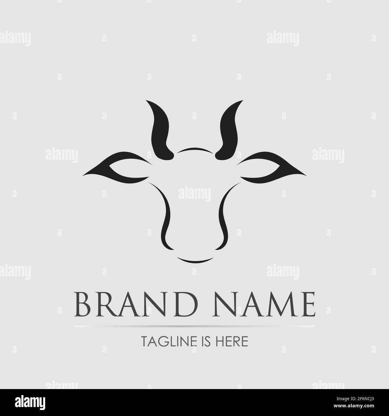 Cow head design vector on gray background. farm Animal Stock Vector ...