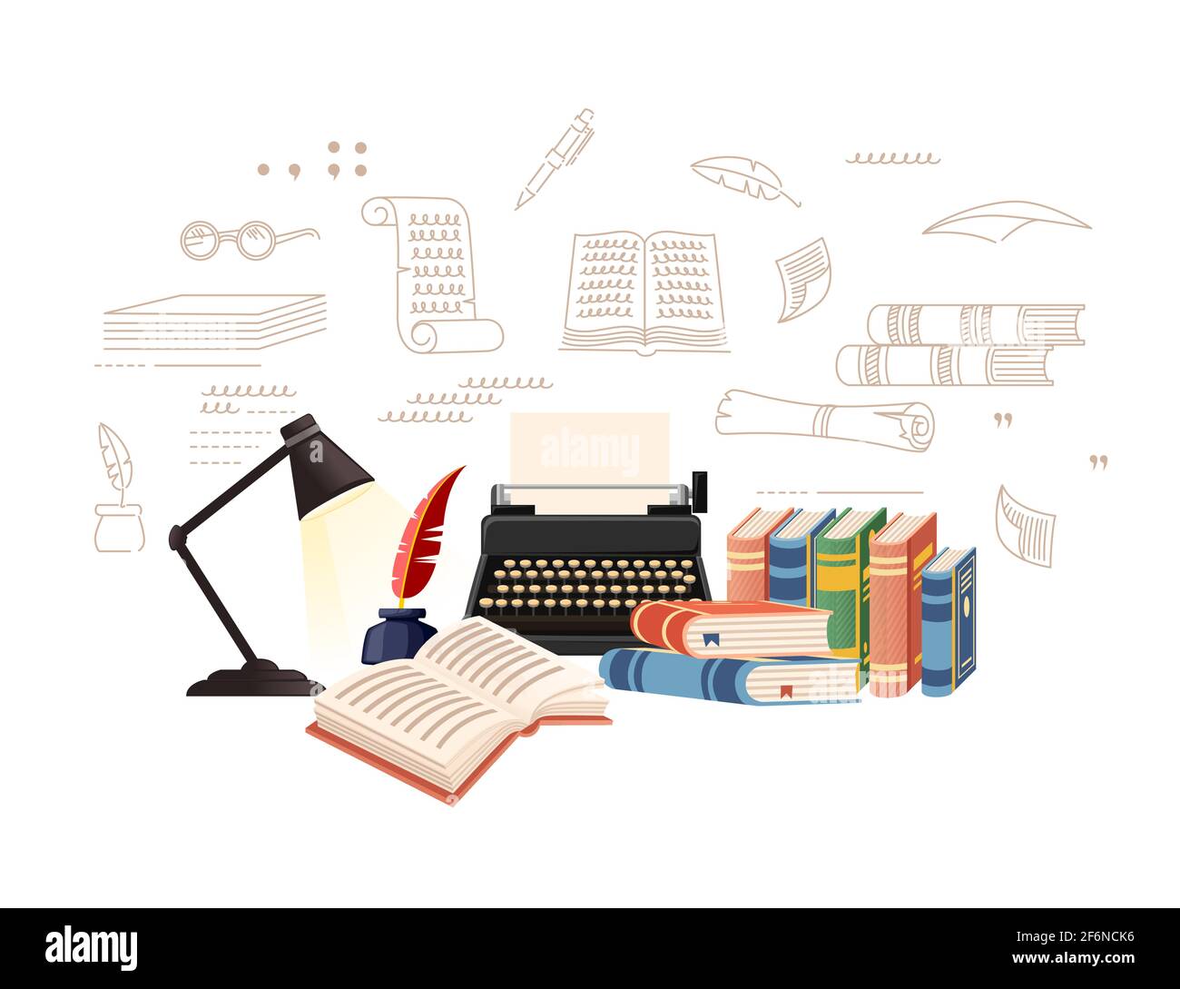 Literature lesson courses online education concept or school lesson ...