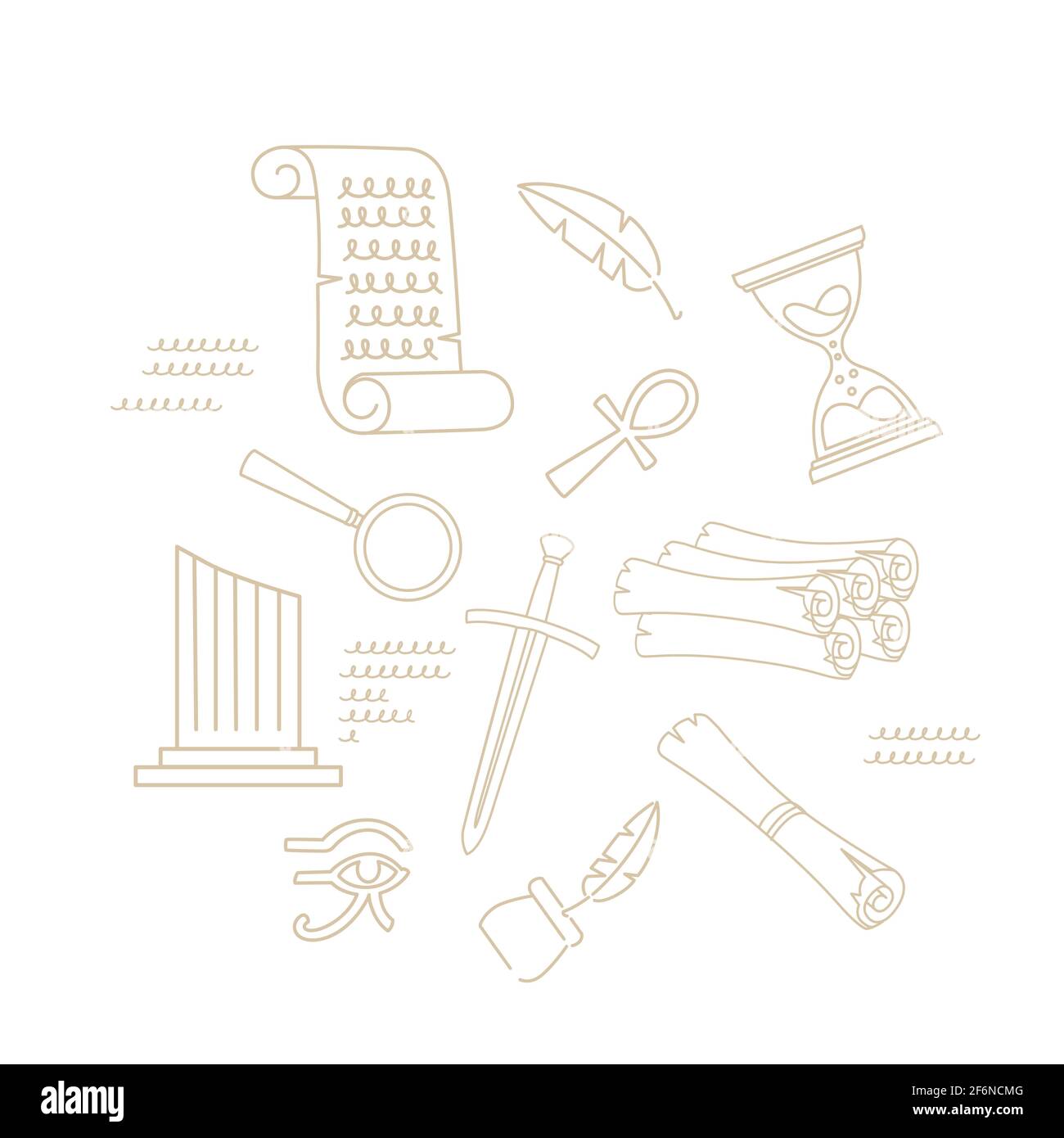 Outline style History science courses online education concept or ...