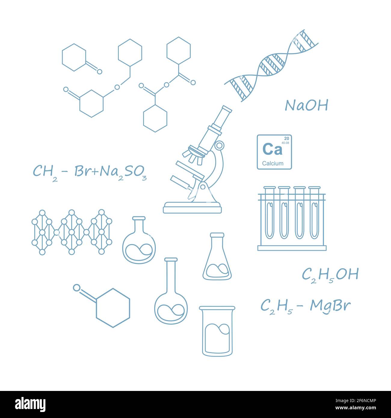 Outline style Chemistry science courses online education concept or ...