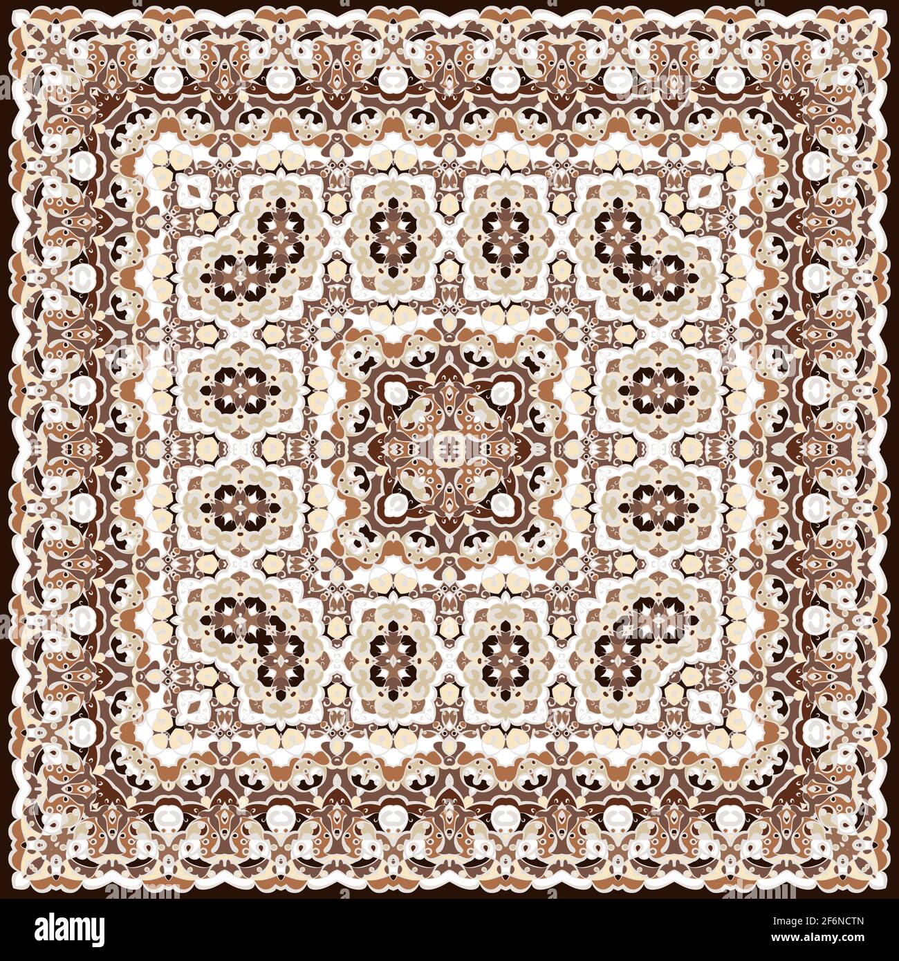 Ancient Arabic square pattern. Colored Persian ornament for fabric ...