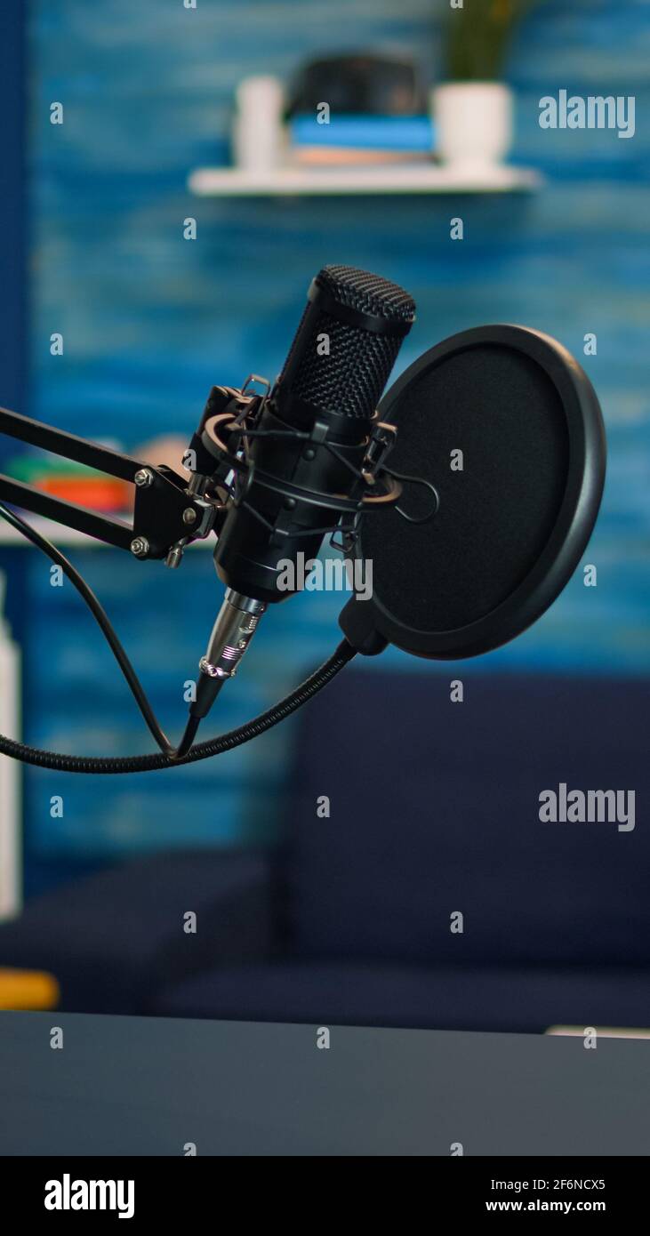 Empty podcast room professional microphone hi-res stock photography and ...