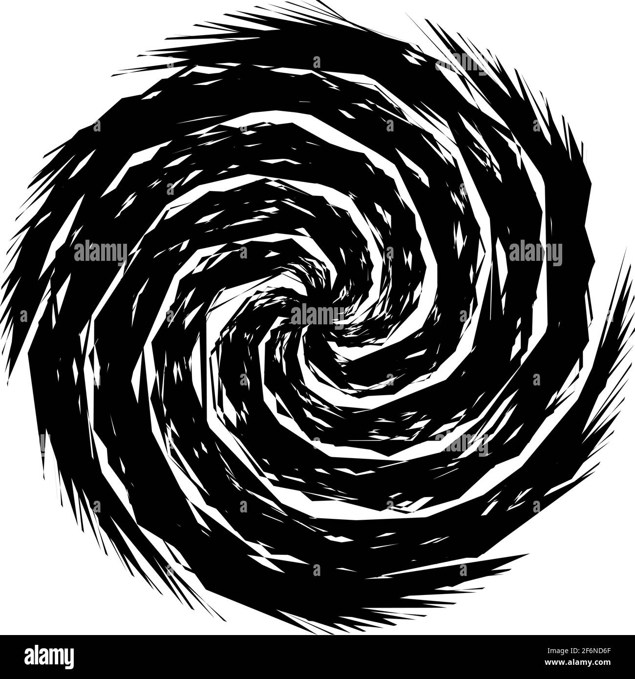 Chaotic edgy, sharp textured random geometric radial abstract art ...