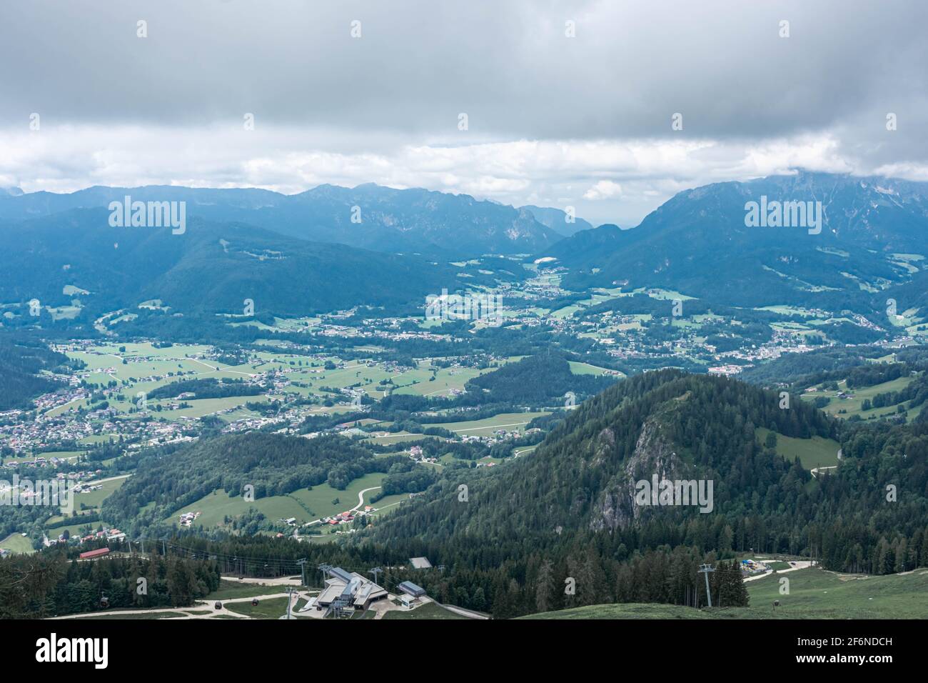 Beautiful landscape of the bavarian valley from Mount Jenner in Germany ...