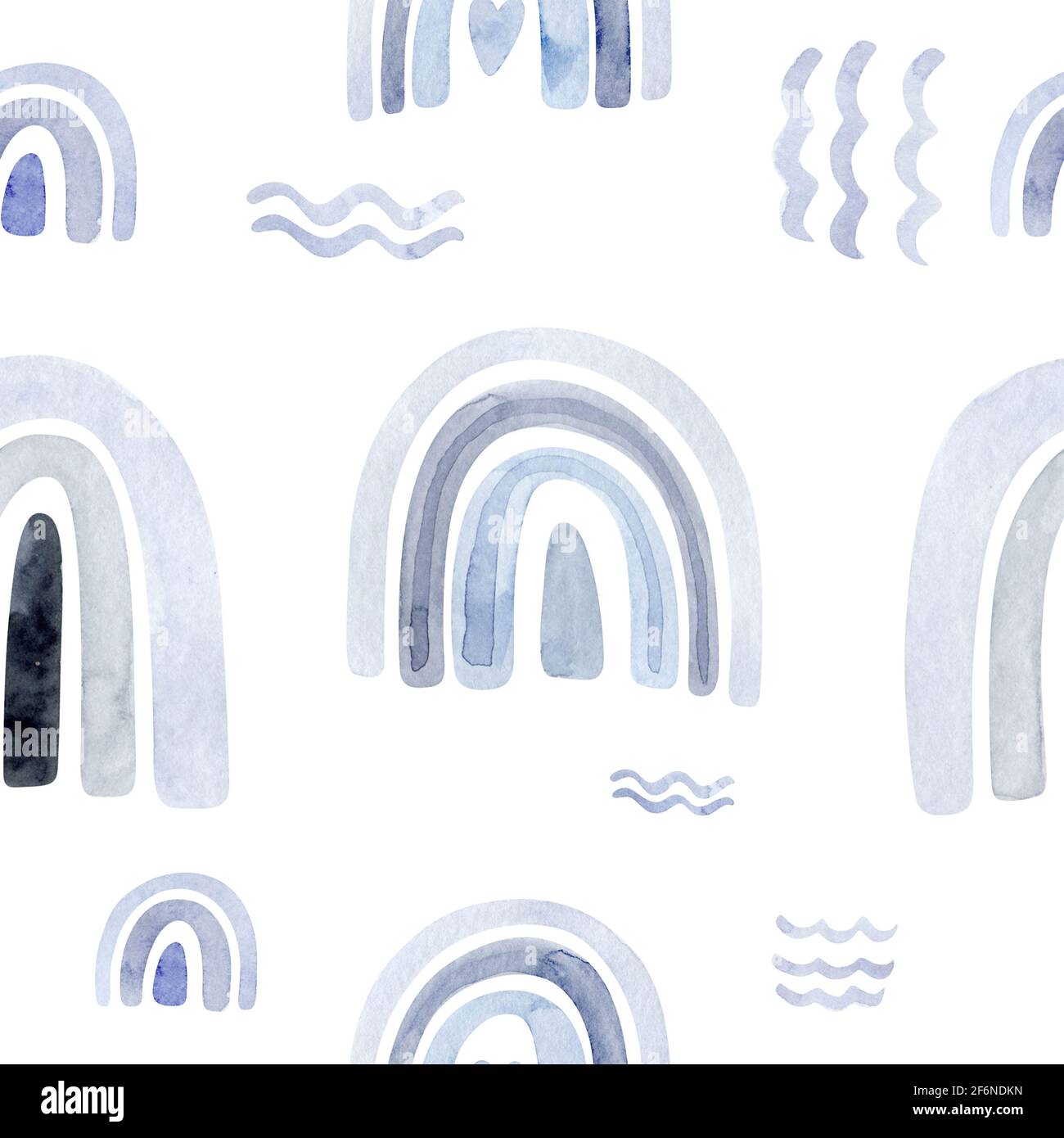 Watercolor kids raindow seamless pattern . scandinavian hand painted ...