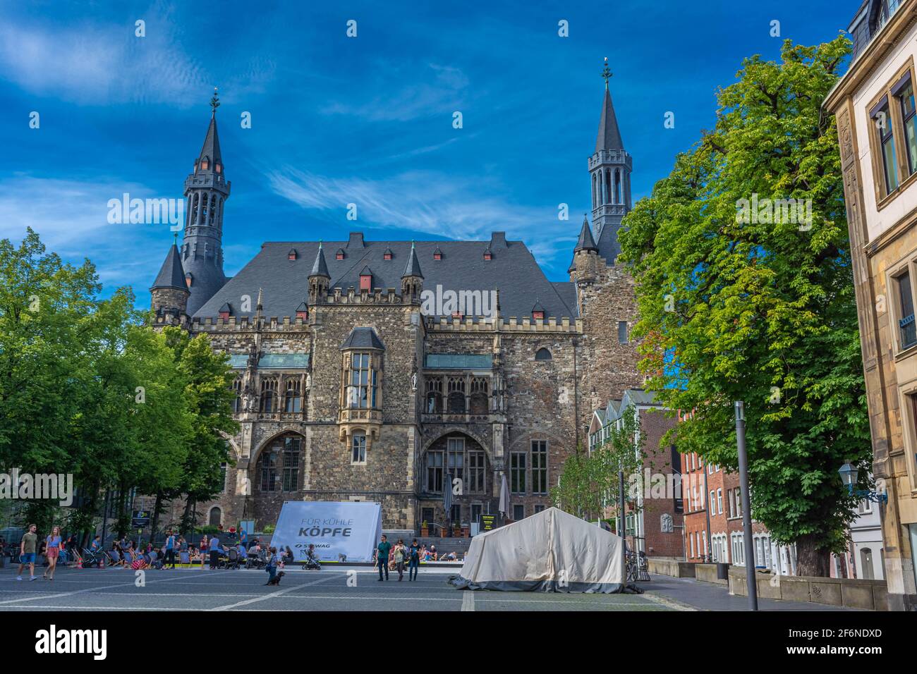 AACHEN, GERMANY, 23 JULY 2020: Square in the historic center Stock ...