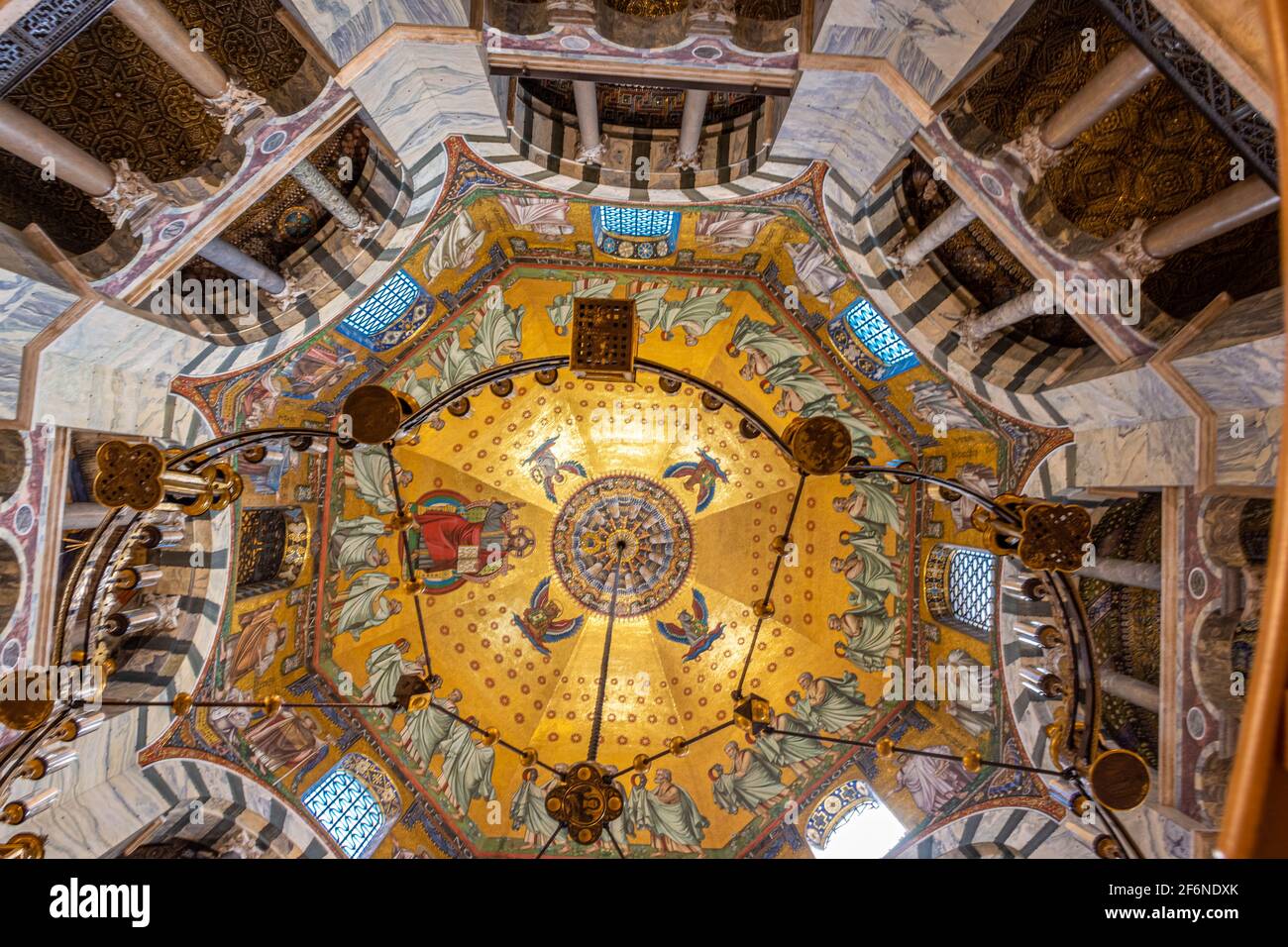 AACHEN, GERMANY, 23 JULY 2020: The beutiful golden interior of the ...