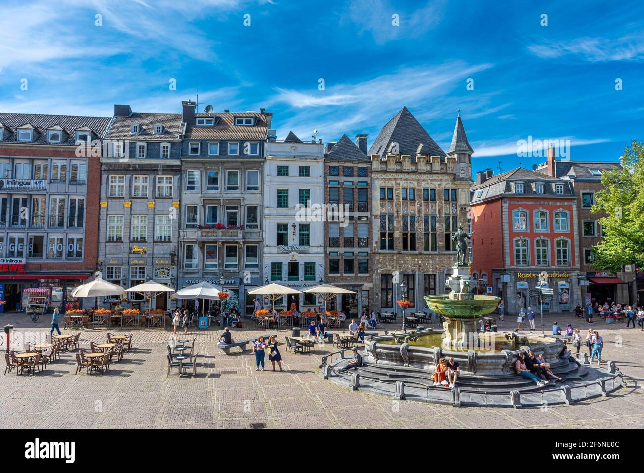 AACHEN, GERMANY, 23 JULY 2020: Square in the historic center Stock ...