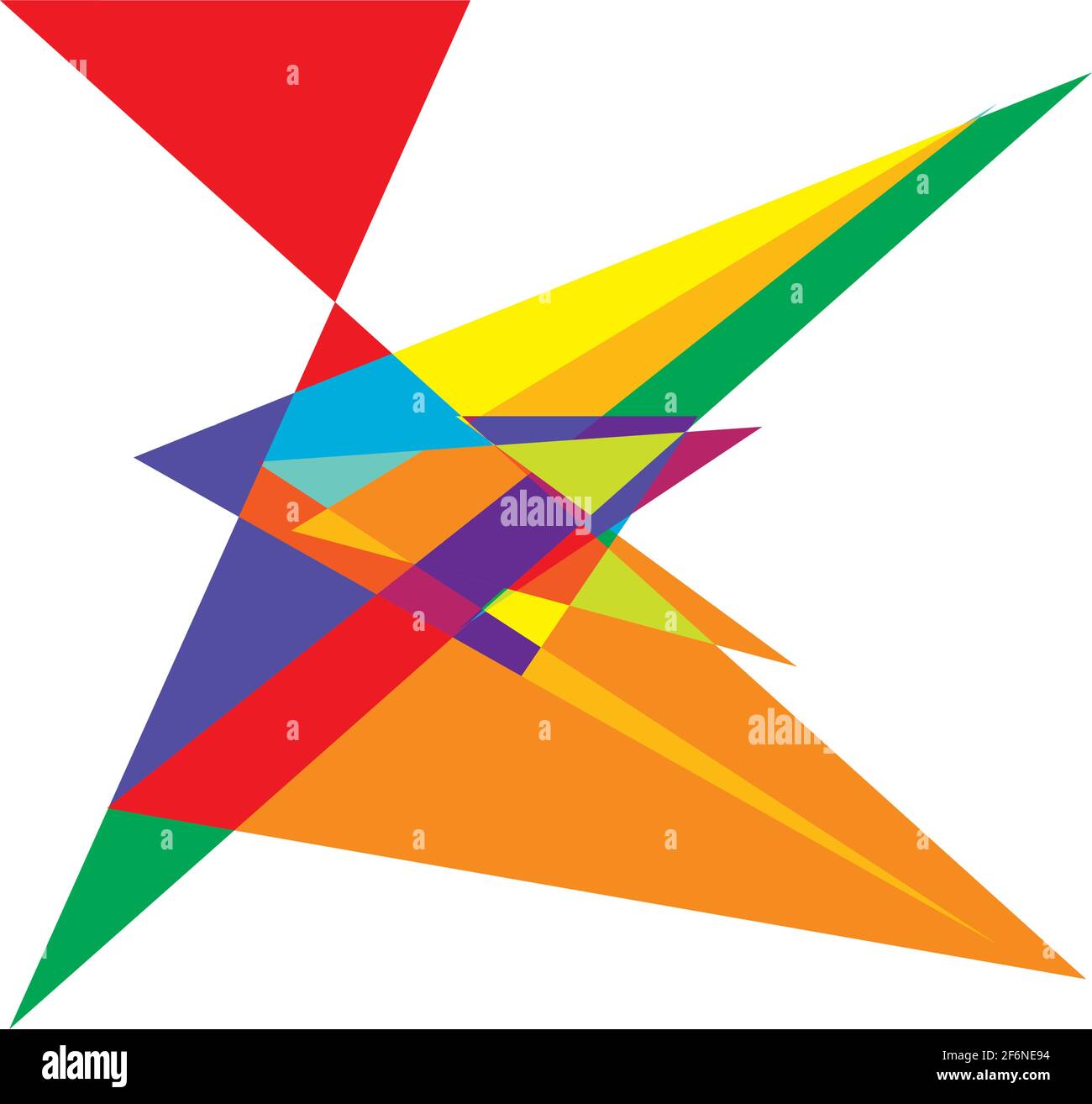 Vivid, vibrant abstract geometric, angular, edgy art. Random Picasso ...