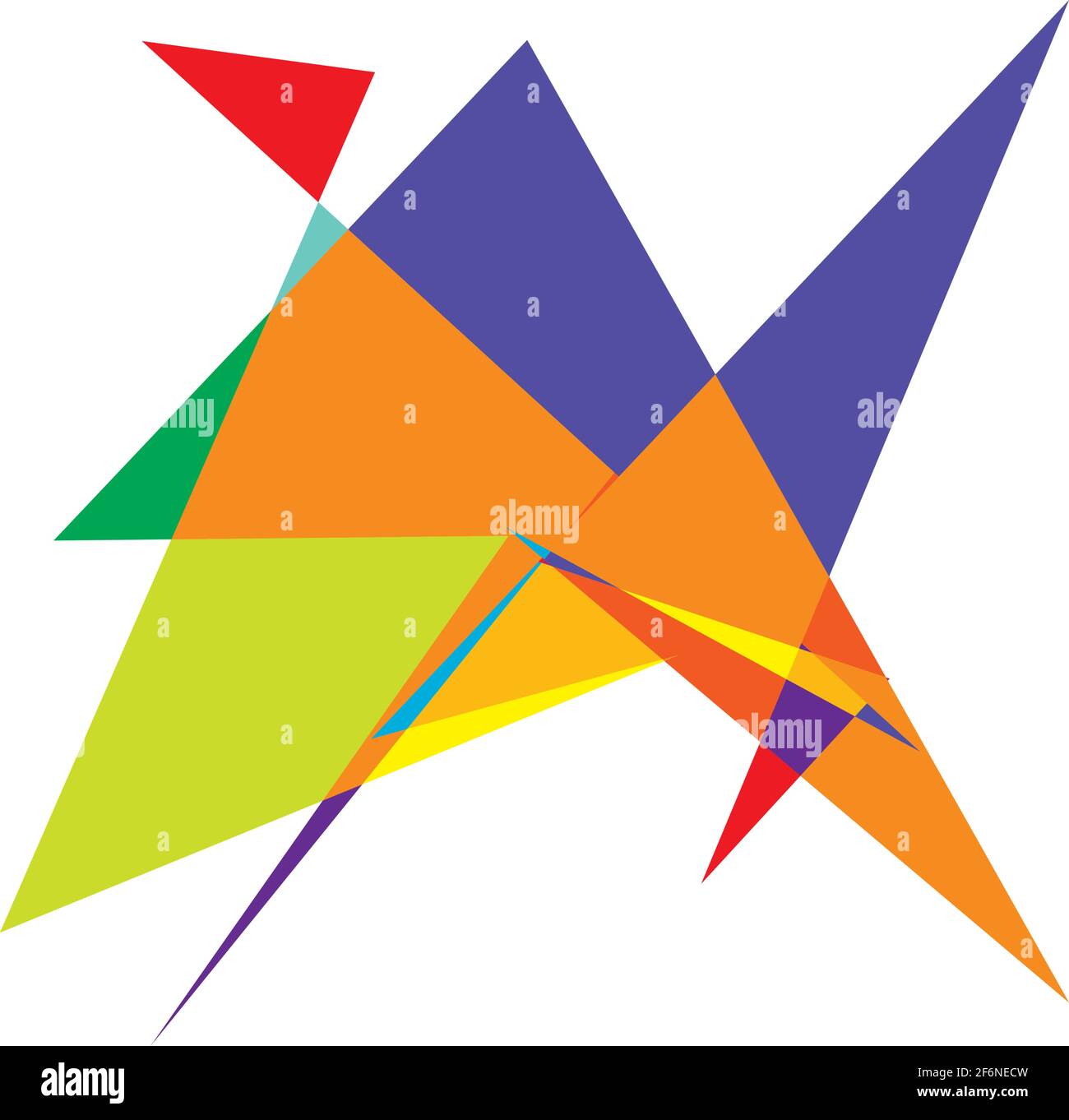 Vivid, vibrant abstract geometric, angular, edgy art. Random Picasso ...