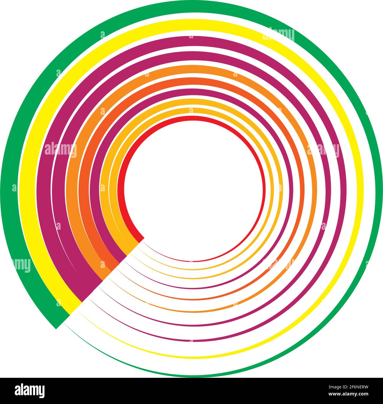 Radial, concentric circles, rings. Spiral, swirl, twirl element. Volute ...