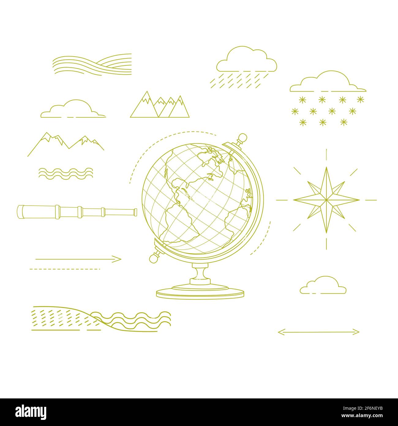 Outline style Geography science courses online education concept or ...