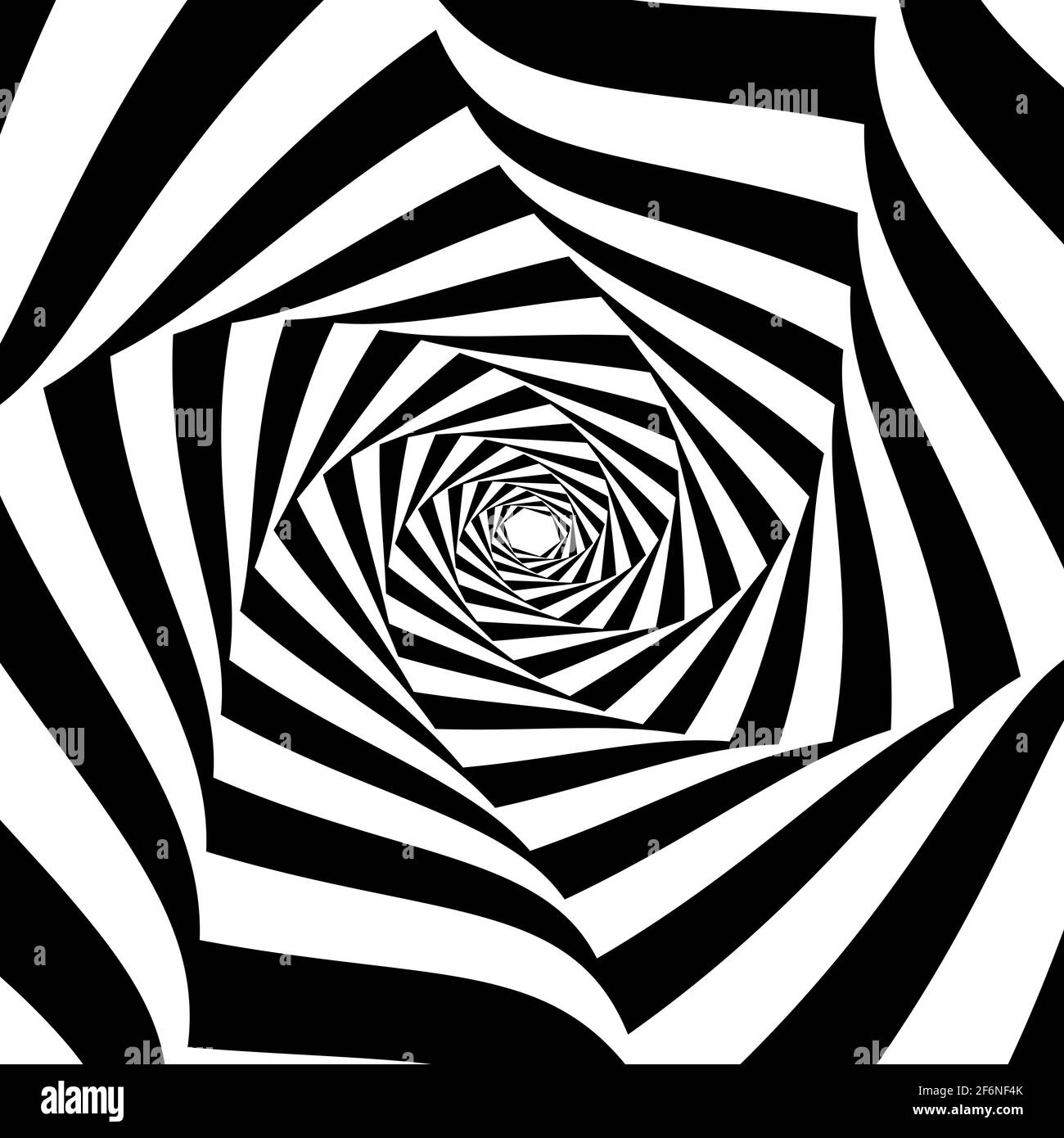 Opart, optical art geometric illustration with rotation, spiral, swirl ...