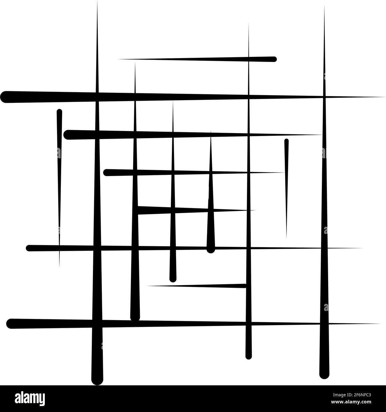 Abstract grid, mesh, lattice, grating geometric element. Cellular, reticular pattern with random ...