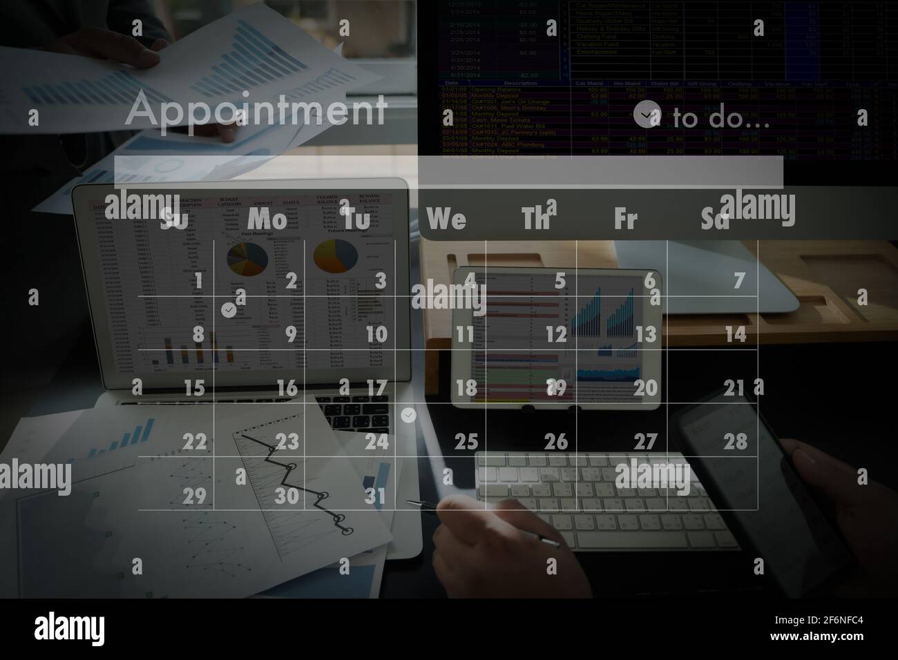 man work business writing working and schedule Calendar busy schedule ...