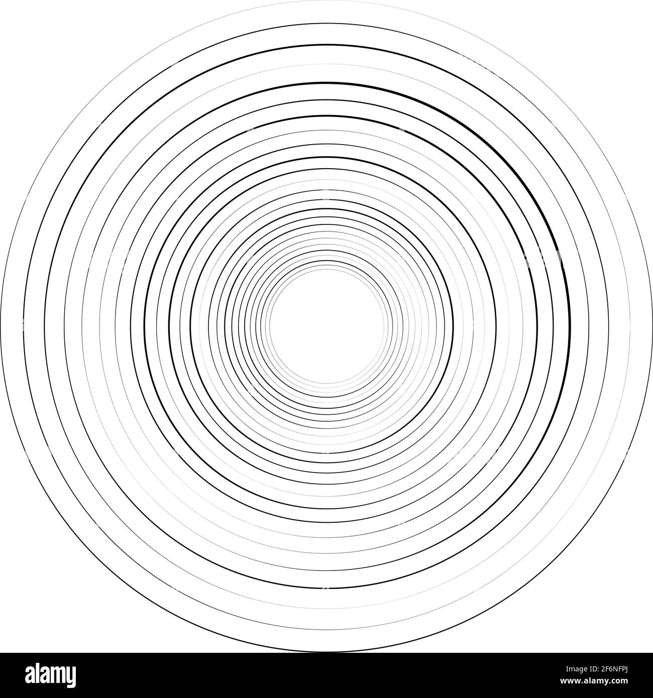 Random concentric circles, rings. Random radial, radiating geometric ...