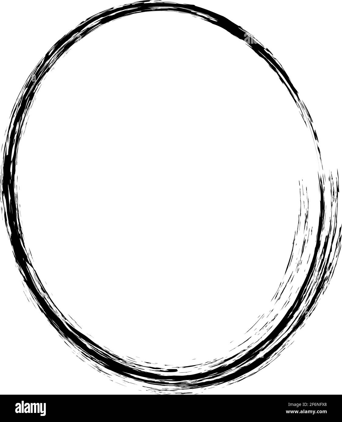 Black and white grungy, grunge circle contour. Abstract textured oval ...