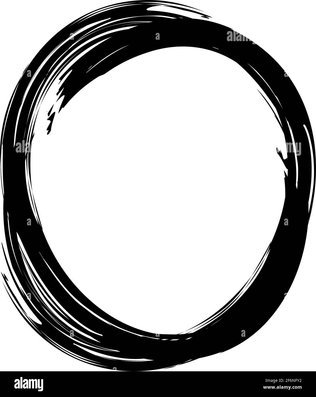 Black and white grungy, grunge circle contour. Abstract textured oval ...