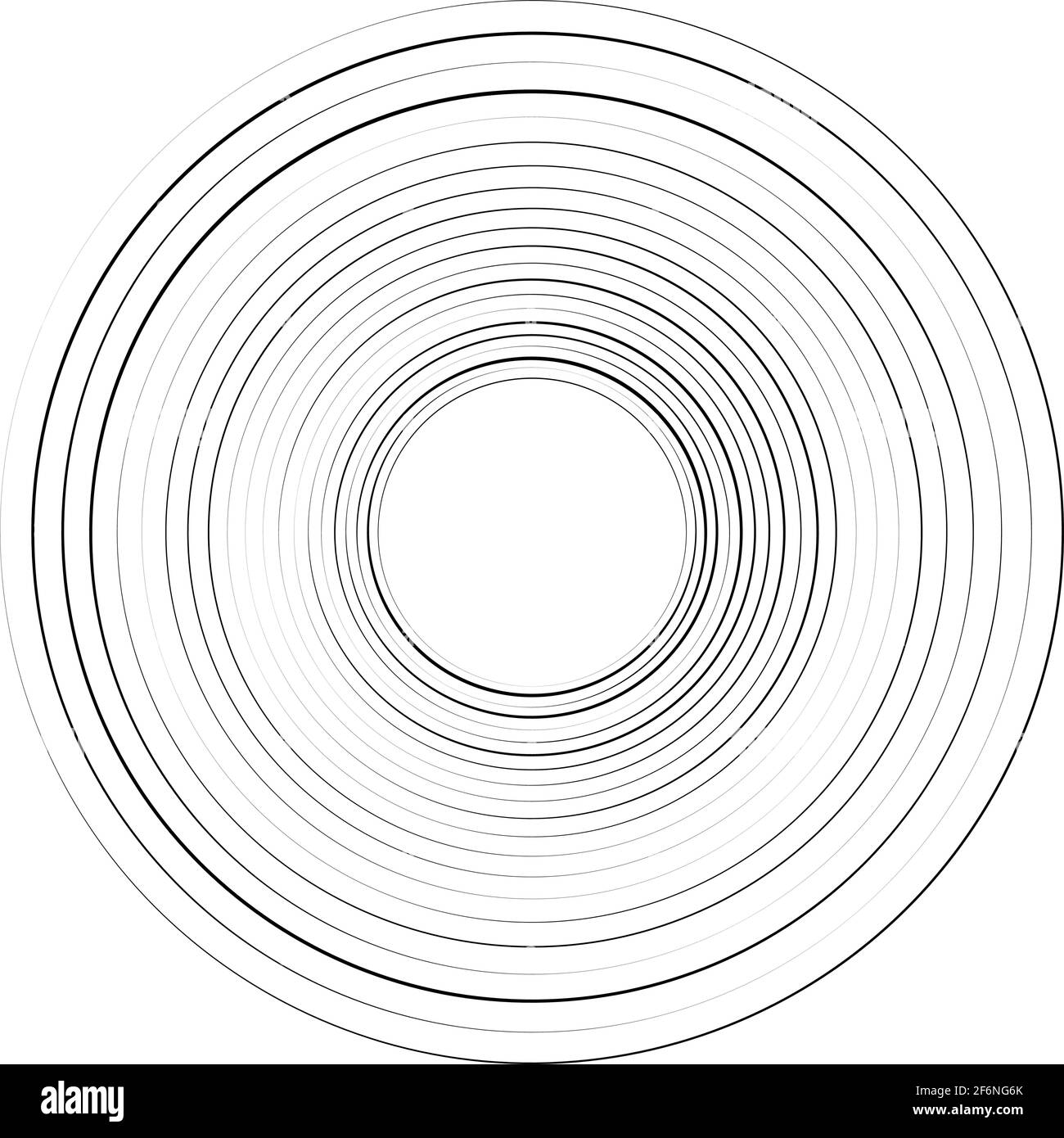 Random concentric circles, rings. Random radial, radiating geometric ...