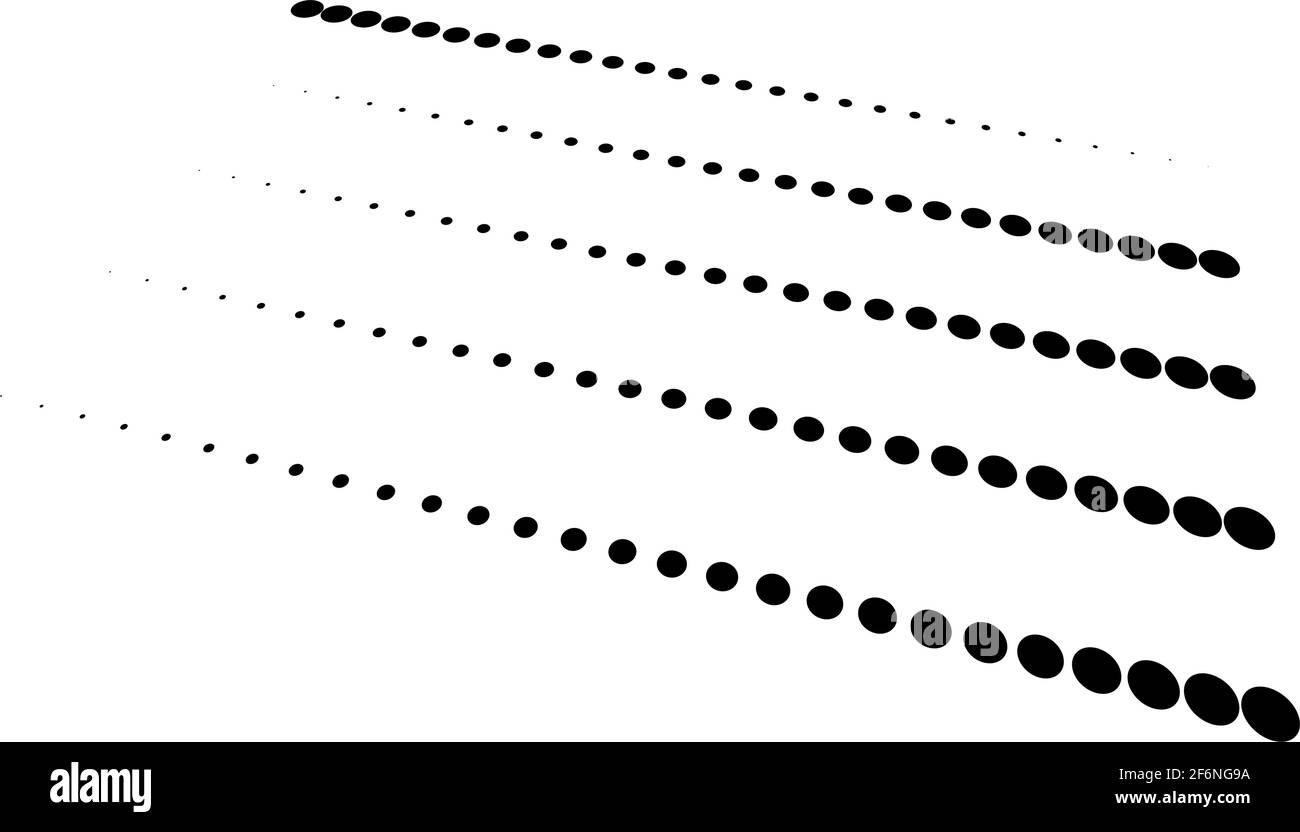 3D dots. circles geometric arrangement in perspective. Vanishing ...