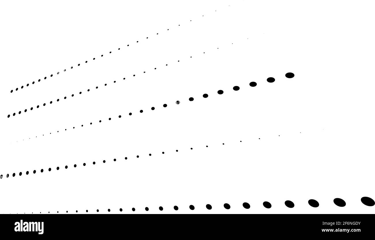 3D dots. circles geometric arrangement in perspective. Vanishing ...