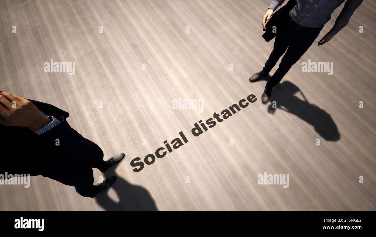 Concept or conceptual 3d illustration of two men meeting following ...