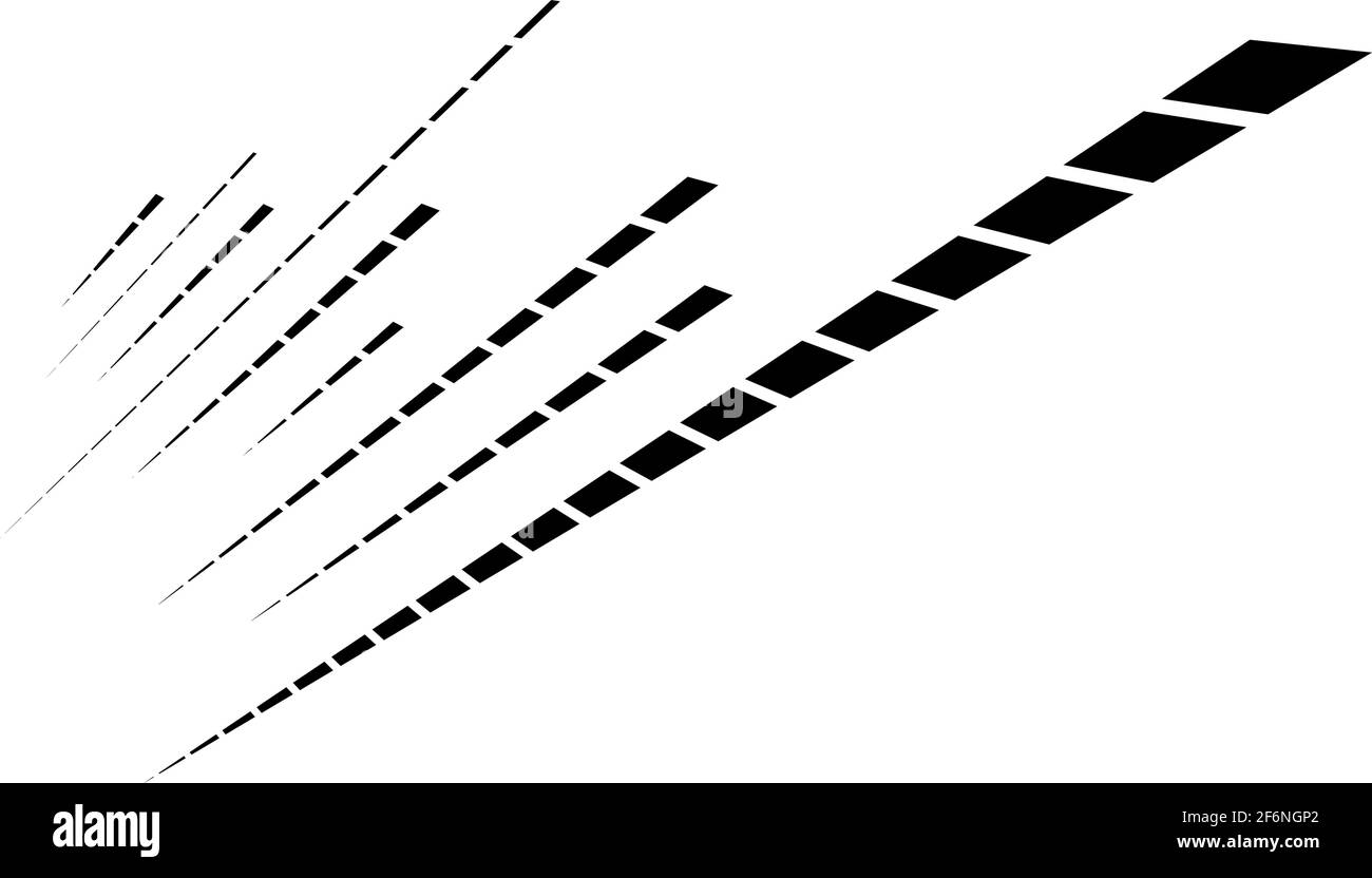 Dynamic dashed lines, stripes. 3D Lines in perspective with gaps ...