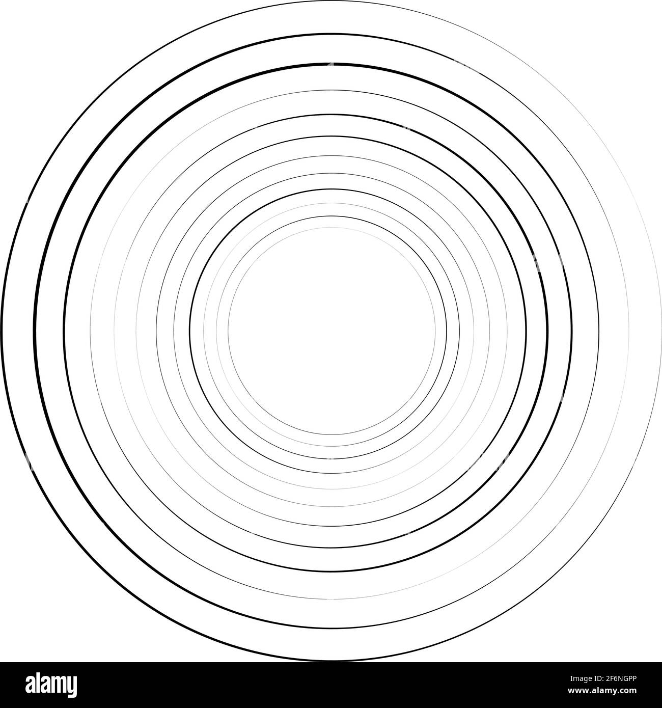 Random concentric circles, rings. Random radial, radiating geometric ...