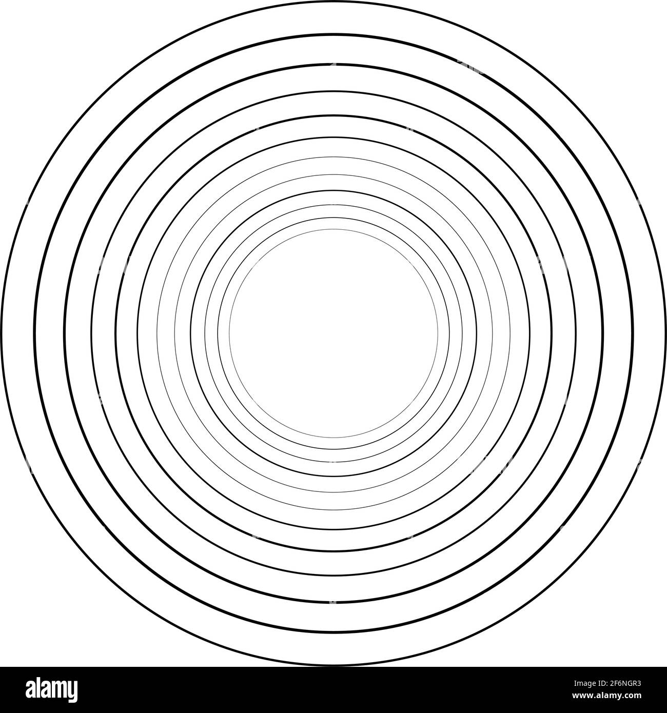 Random concentric circles, rings. Random radial, radiating geometric ...