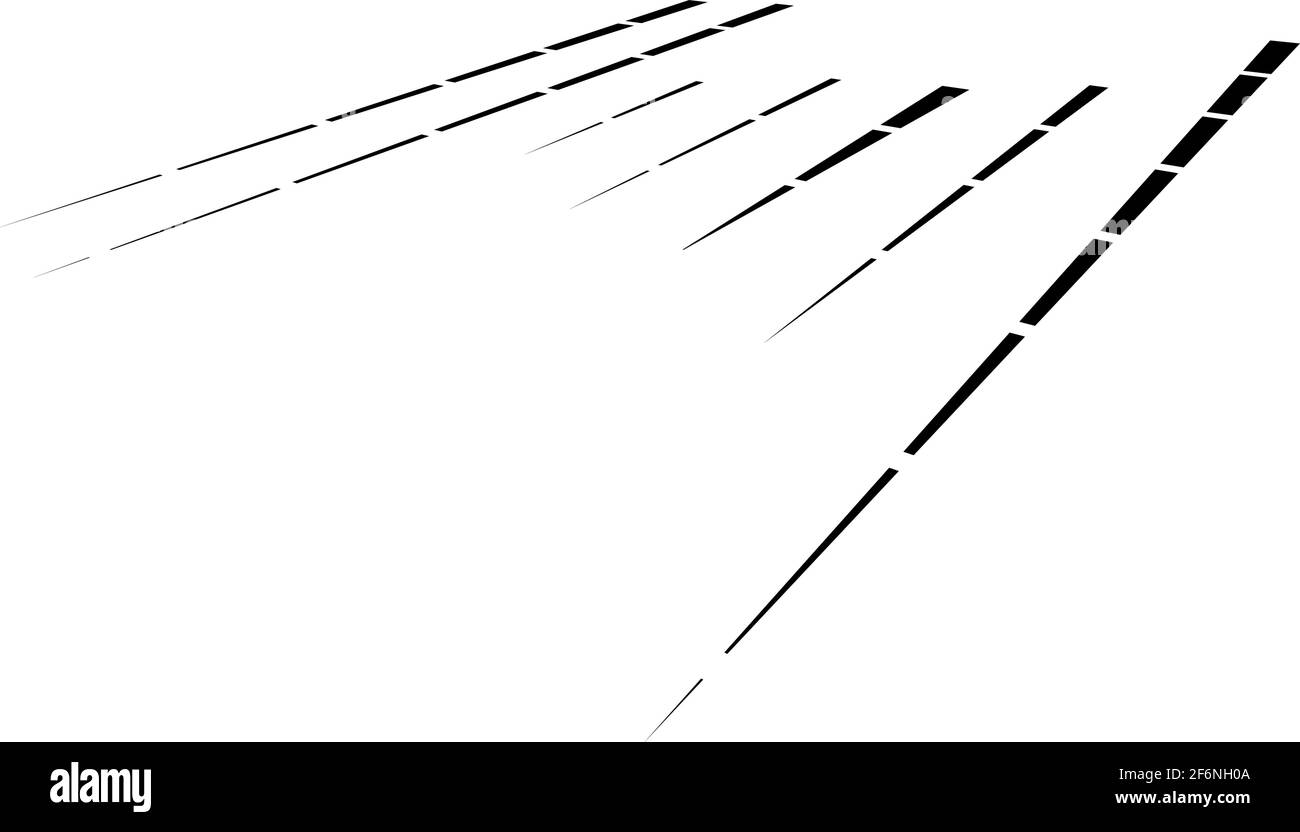 Dynamic dashed lines, stripes. 3D Lines in perspective with gaps ...
