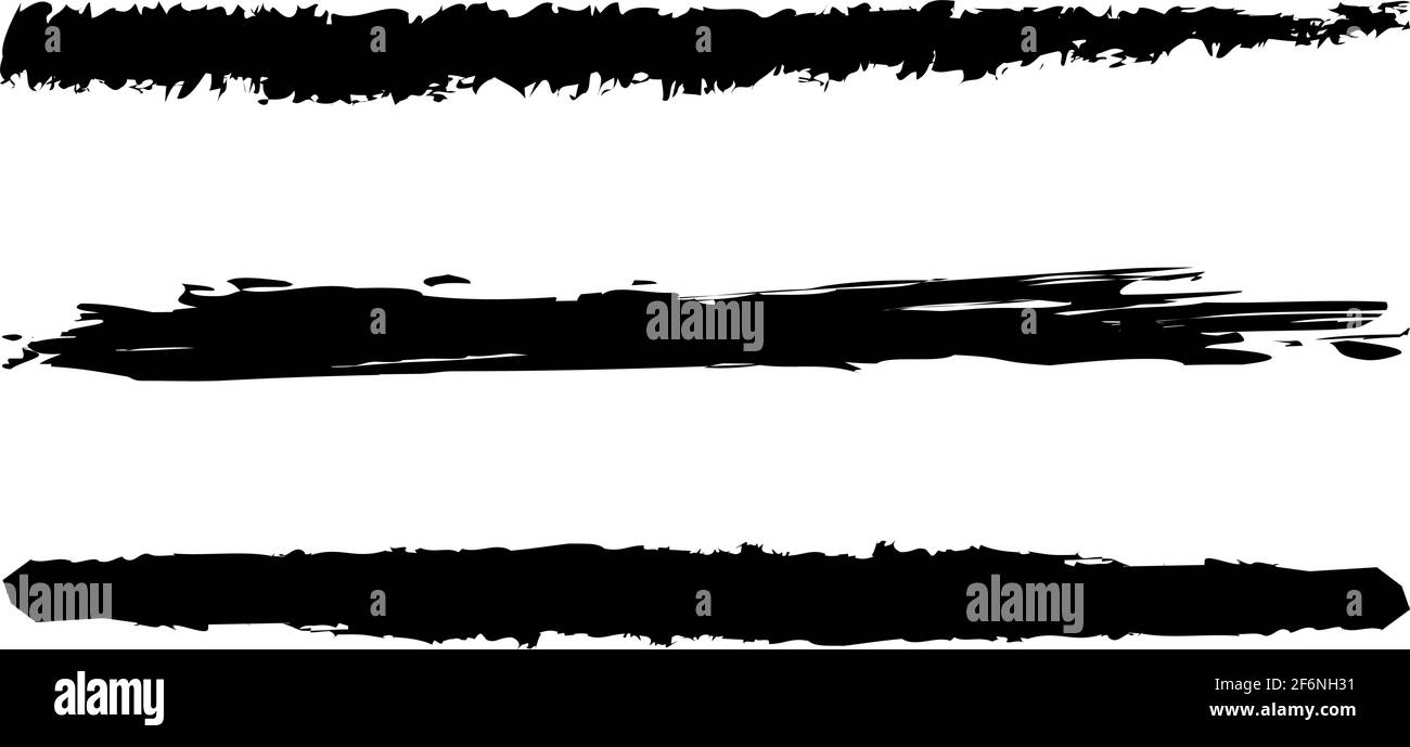 Grungy, textured grunge brush strokes set. Watercolor sketchy hand ...