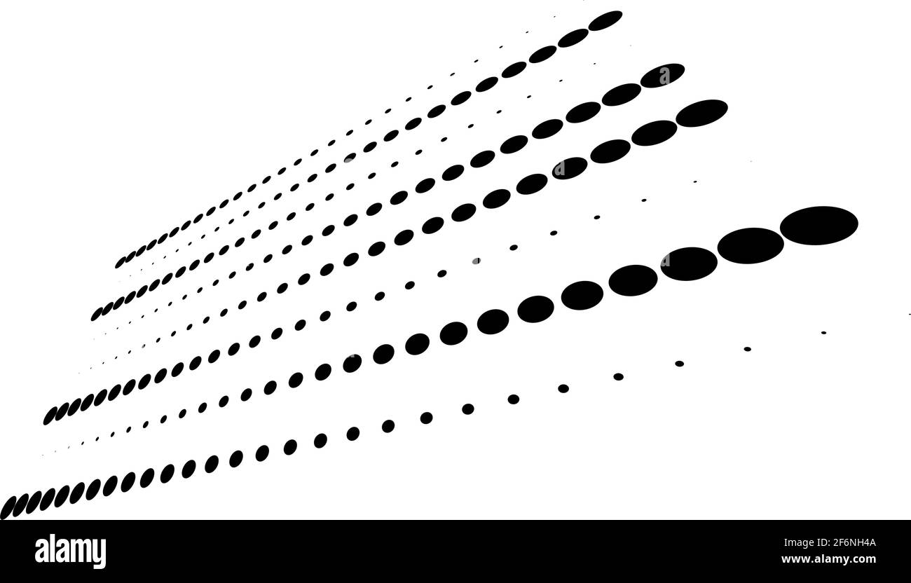 3D dots. circles geometric arrangement in perspective. Vanishing ...
