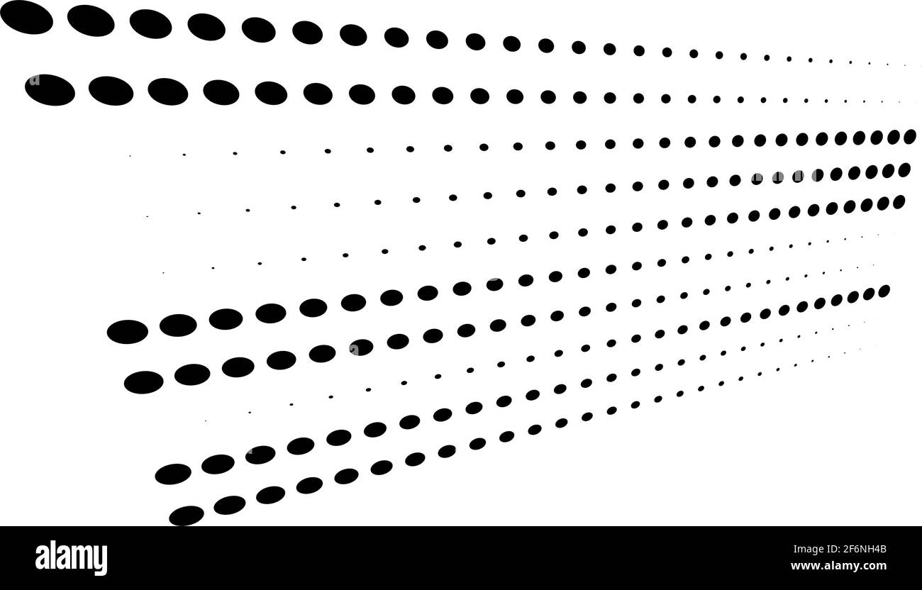 3D dots. circles geometric arrangement in perspective. Vanishing ...