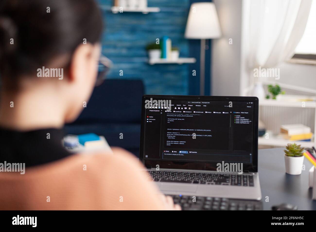Young Developer Programming Software Typing Html Code Deloping Application For Mobile Use