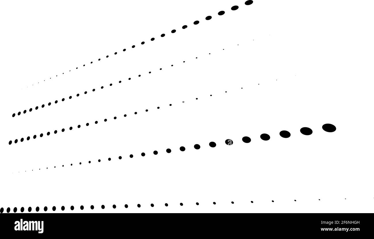 3D dots. circles geometric arrangement in perspective. Vanishing ...