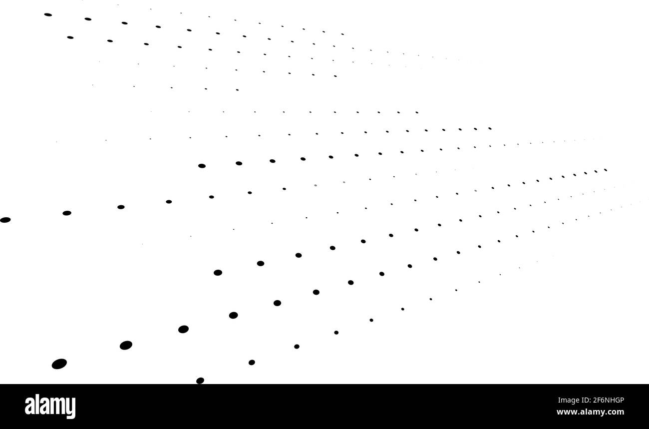 3D dots. circles geometric arrangement in perspective. Vanishing ...