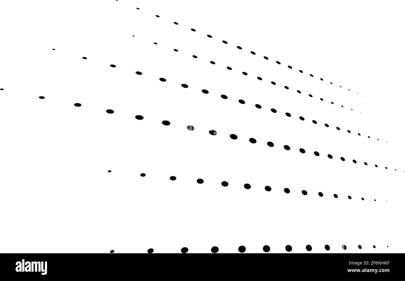 3D dots. circles geometric arrangement in perspective. Vanishing ...