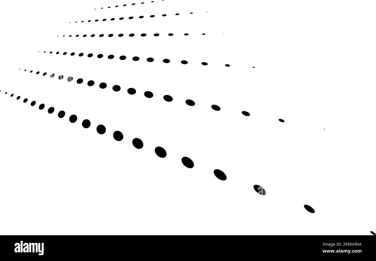 3D dots. circles geometric arrangement in perspective. Vanishing ...