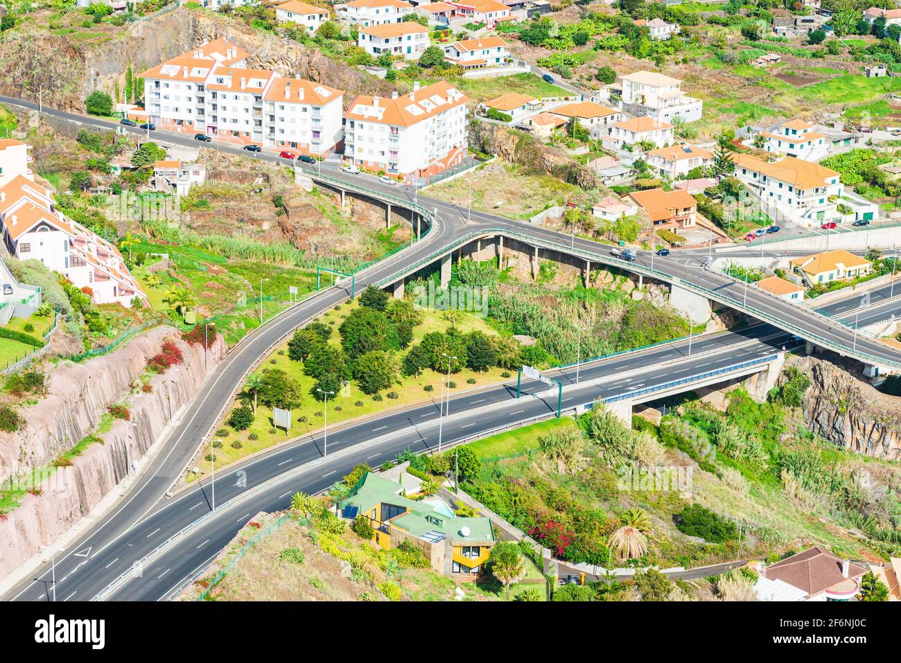 Aerial view of motorway at Madeira Stock Photo - Alamy