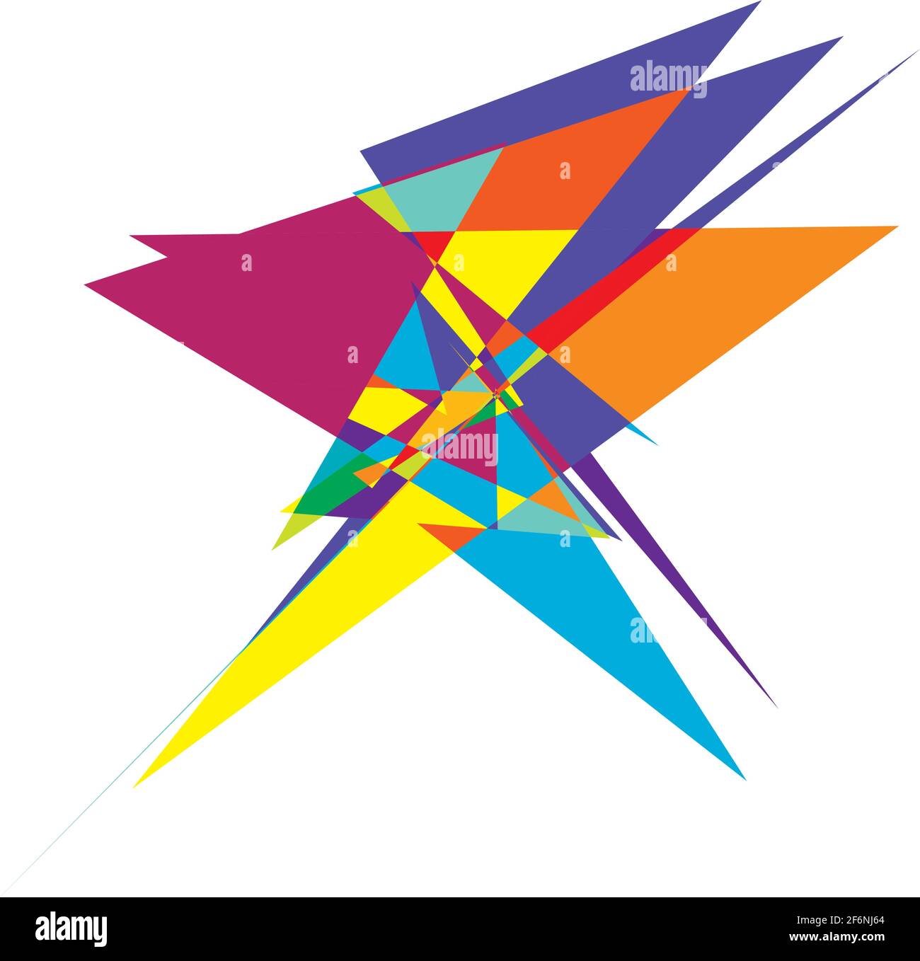 Vivid, vibrant abstract geometric, angular, edgy art. Random Picasso ...