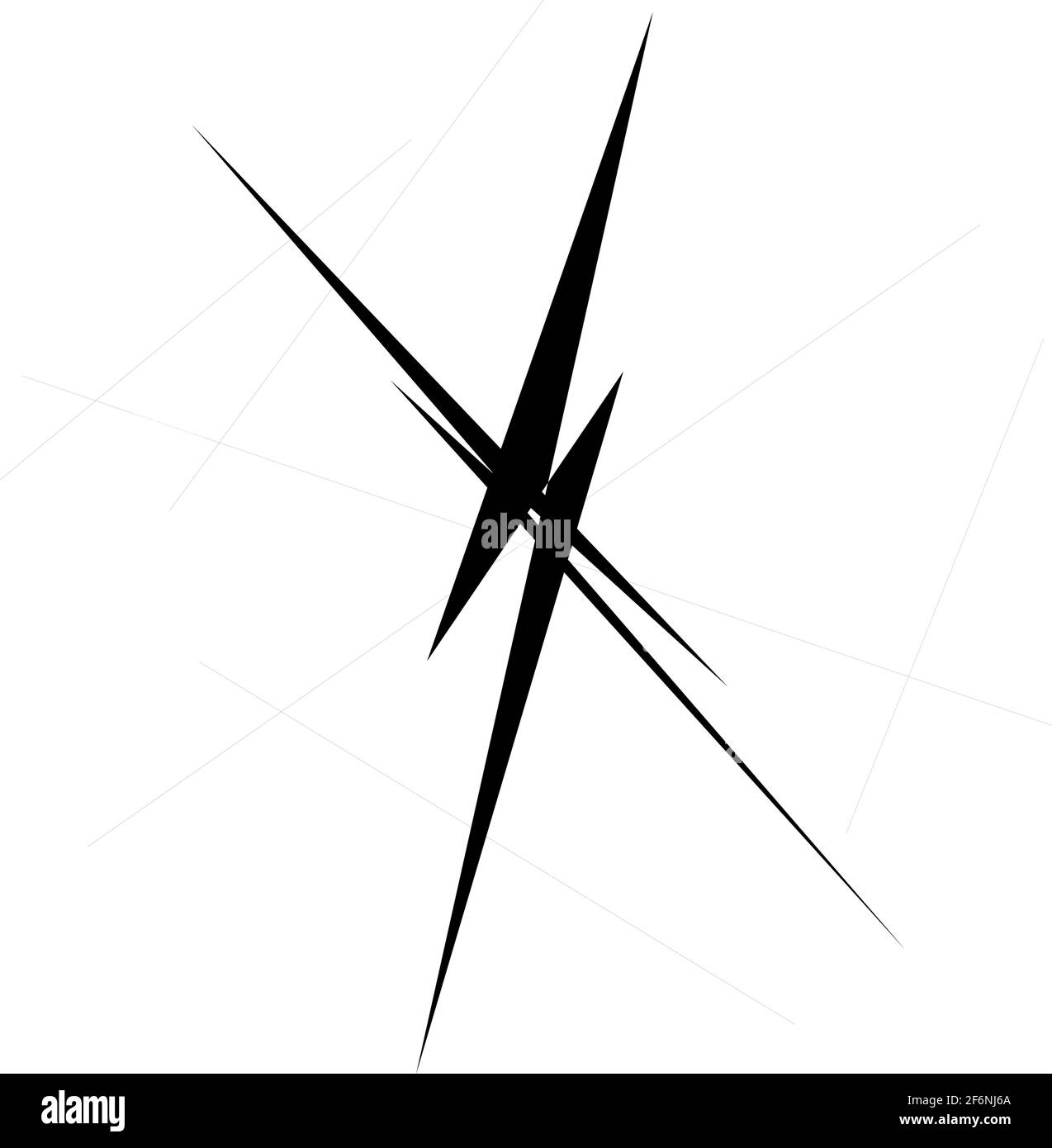 Chaotic edgy, sharp textured random geometric radial abstract art element. Harsh, rough, pointed ...