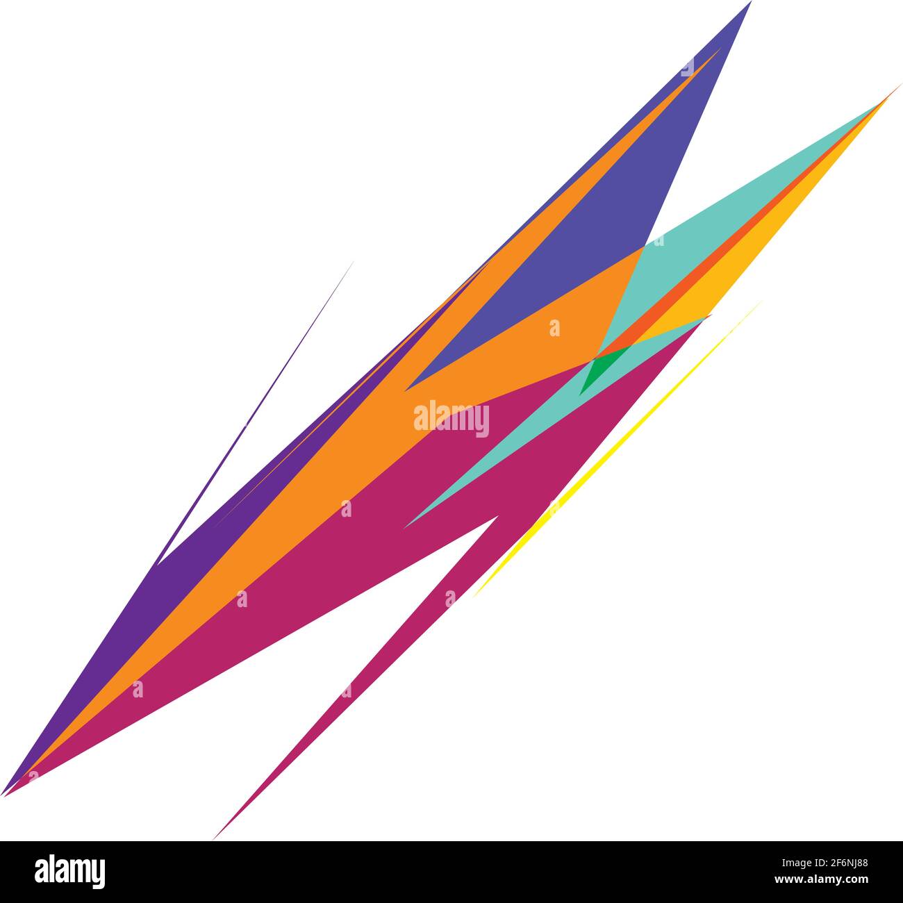 Vivid, vibrant abstract geometric, angular, edgy art. Random Picasso ...