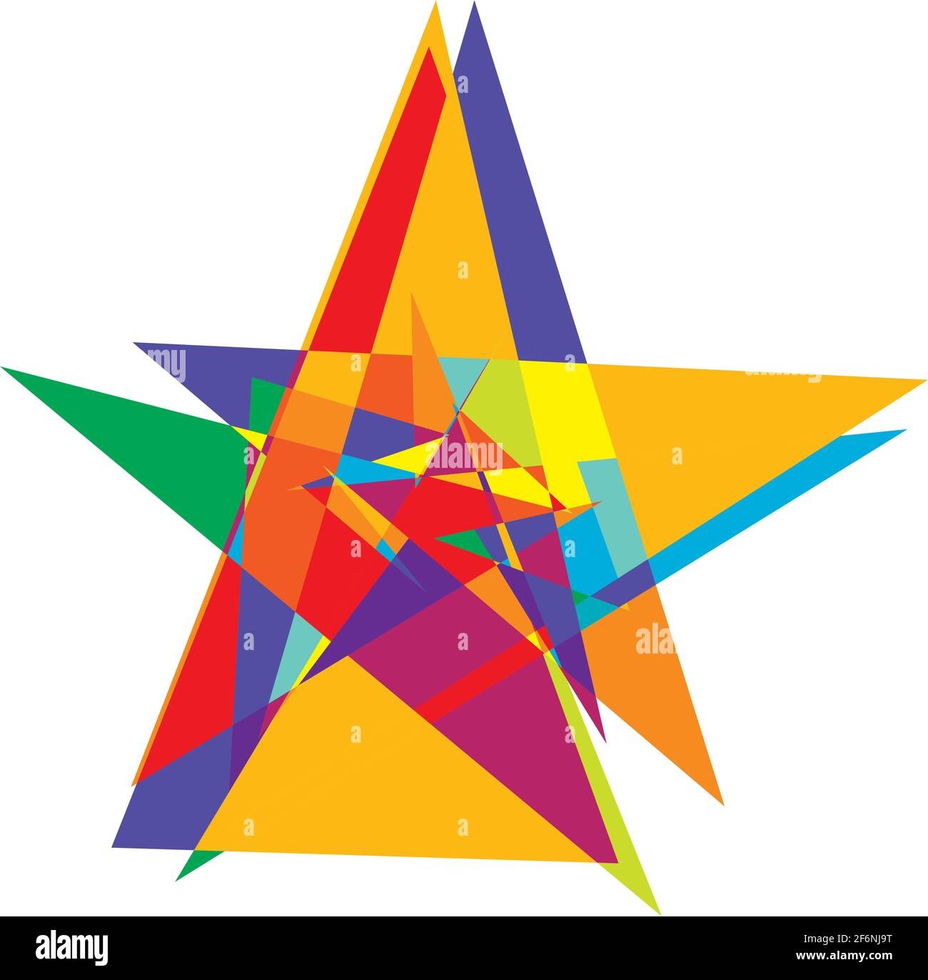 Vivid, vibrant abstract geometric, angular, edgy art. Random Picasso ...