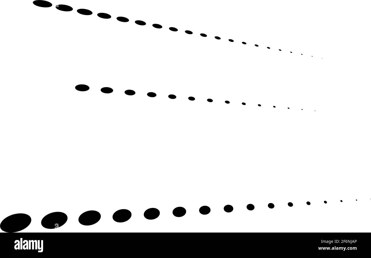 3D dots. circles geometric arrangement in perspective. Vanishing ...