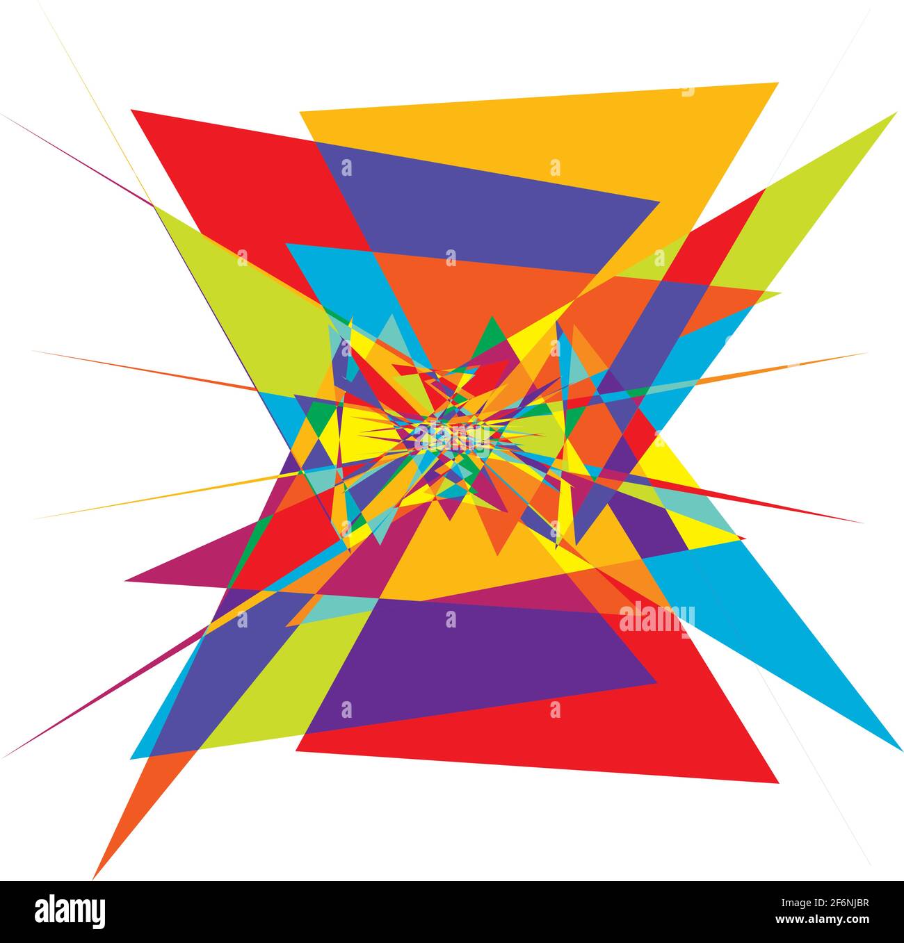 Vivid, vibrant abstract geometric, angular, edgy art. Random Picasso ...