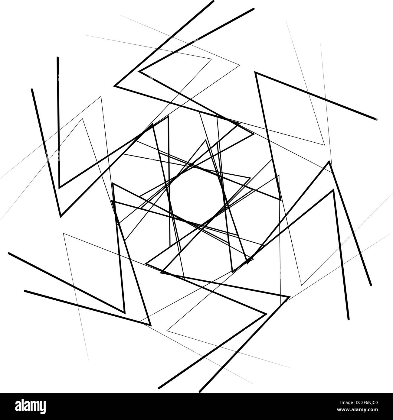 Radial, radiating abstract motiff, icon, mandala element. Distorted ...