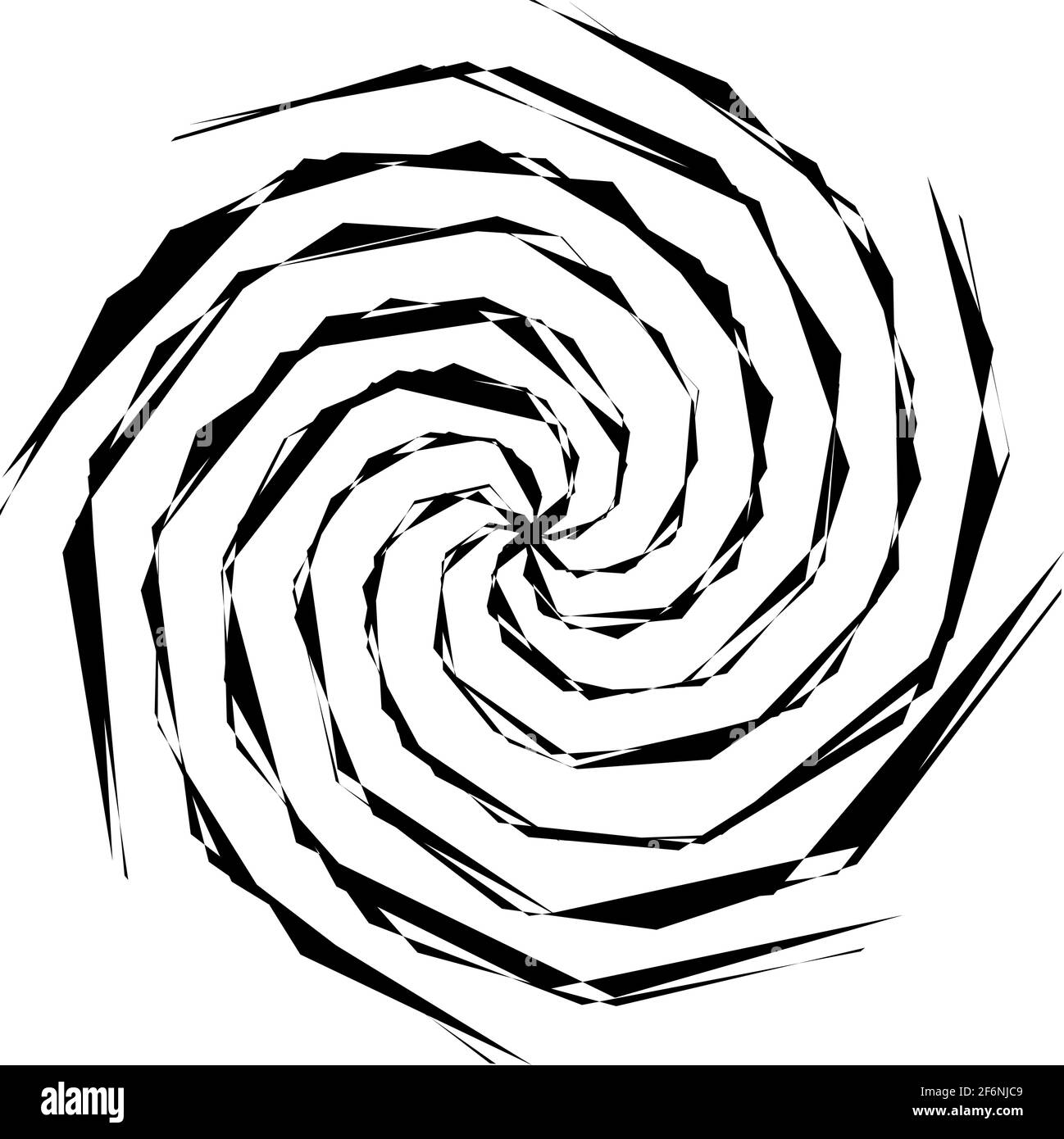 Chaotic edgy, sharp textured random geometric radial abstract art ...