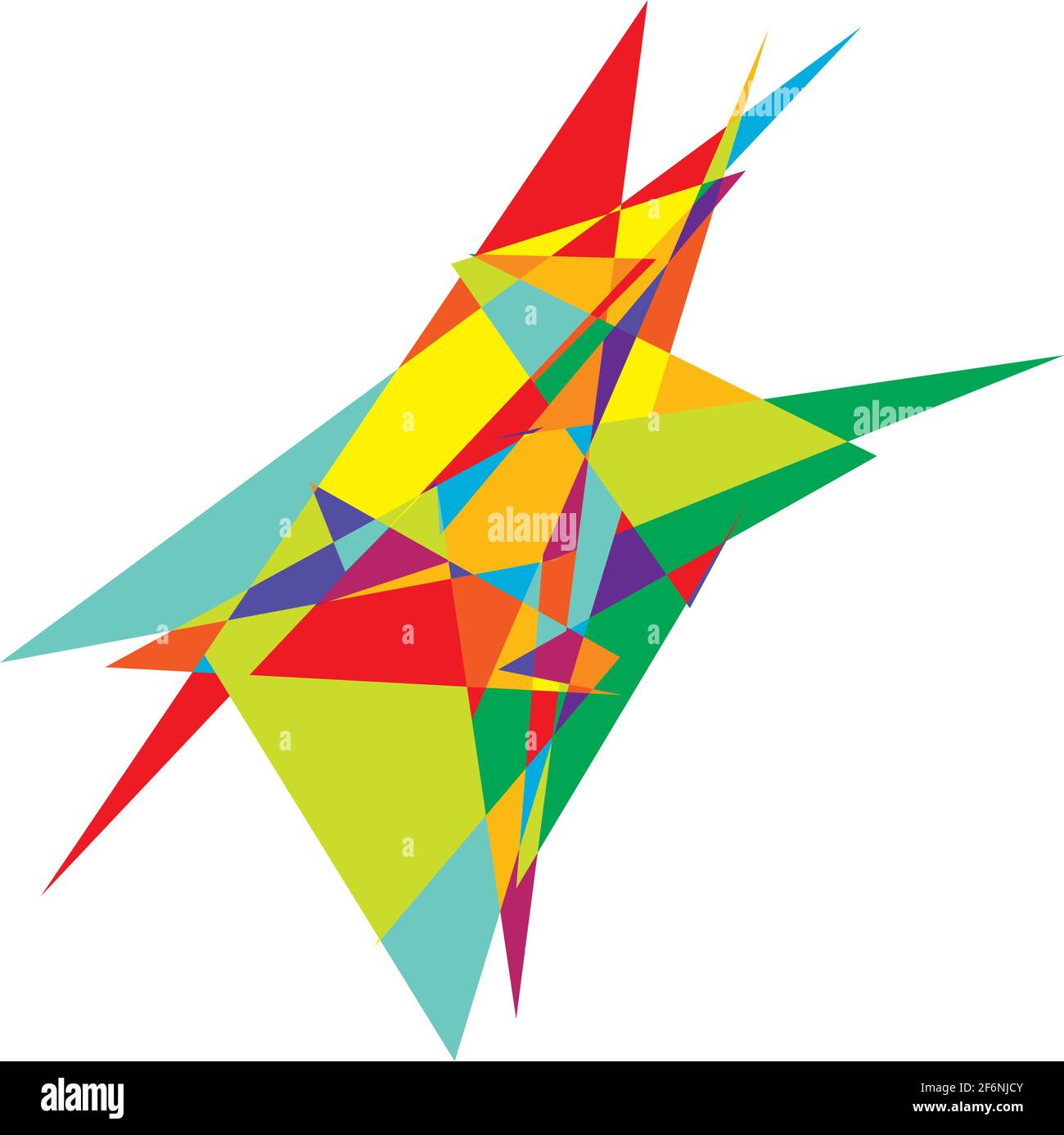 Vivid, vibrant abstract geometric, angular, edgy art. Random Picasso ...