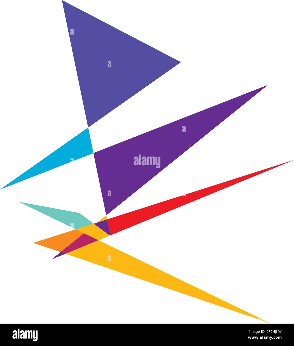 Vivid, vibrant abstract geometric, angular, edgy art. Random Picasso ...